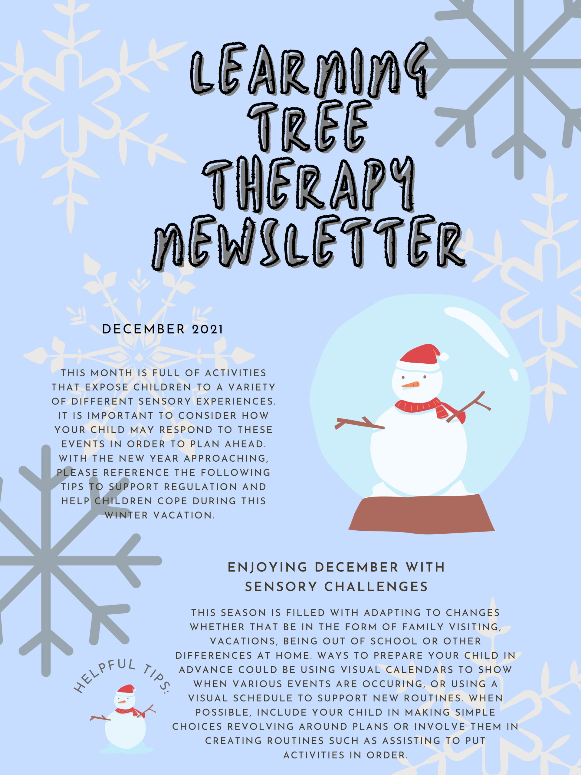 December 2021 Newsletter: Polar Bear Craft, Snowflake Craft, and more ...